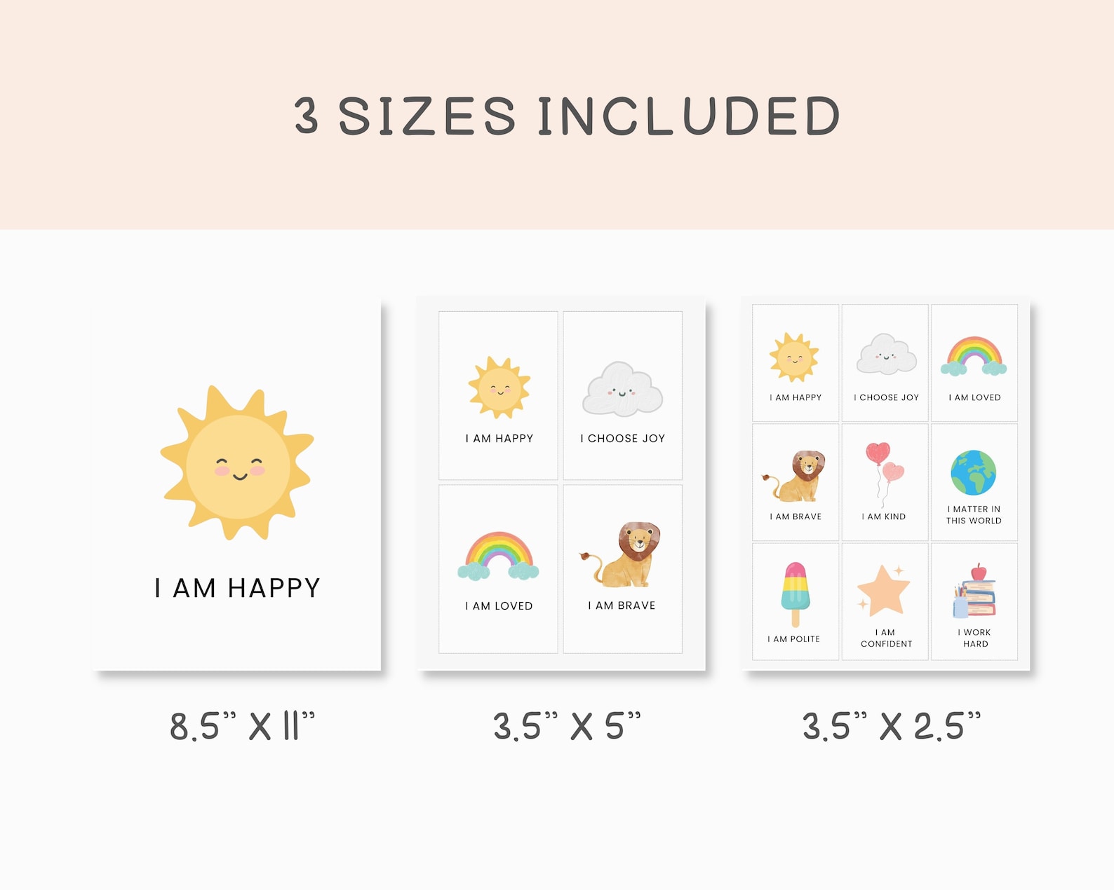 Affirmation Cards for Kids Printable, Children's Positive Affirmation ...