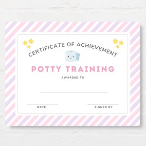 Potty Certificate Printable, Editable Potty Certificate, Potty Training ...