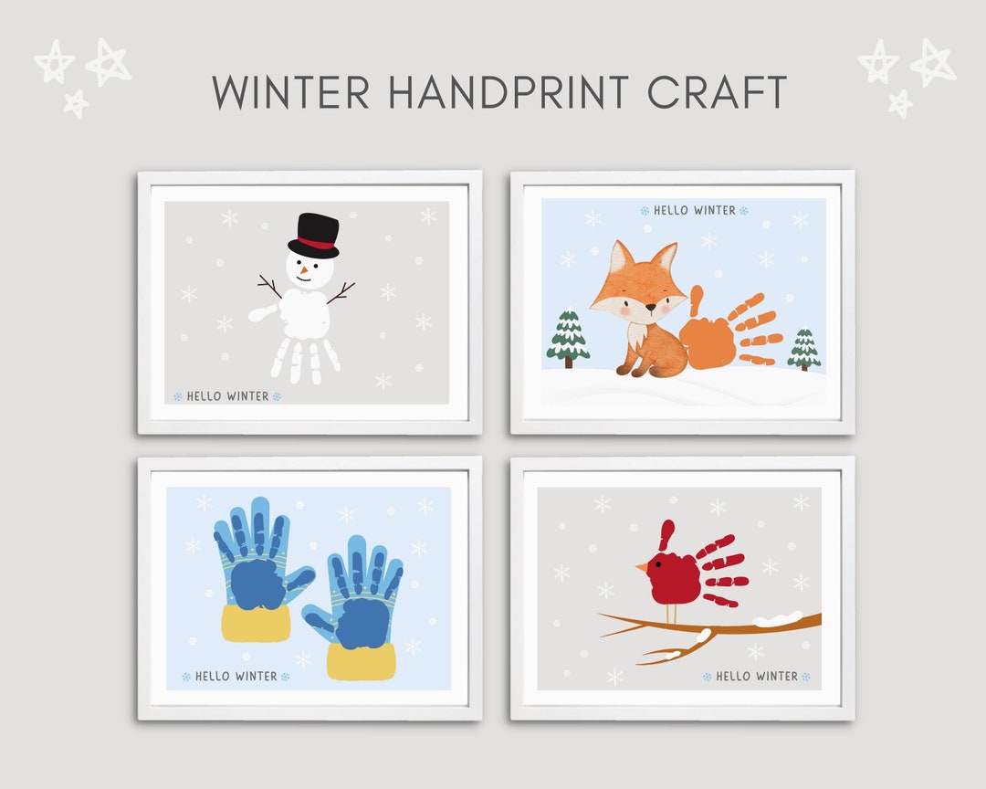 Winter Handprint Handprint Keepsake Handprint Art Winter - Etsy