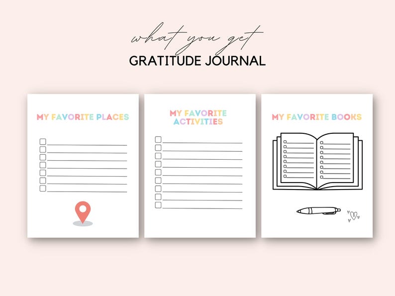 Gratitude Journal for Kids, Kids Daily Gratitude Journal, Printable ...
