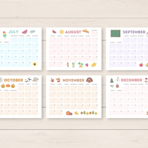 2026 Calendar Printable, Kids Calendar 2026, Printable Calendar ...