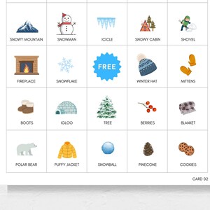 Winter Bingo, Winter Activity, Winter Bingo Printable Game, Winter ...
