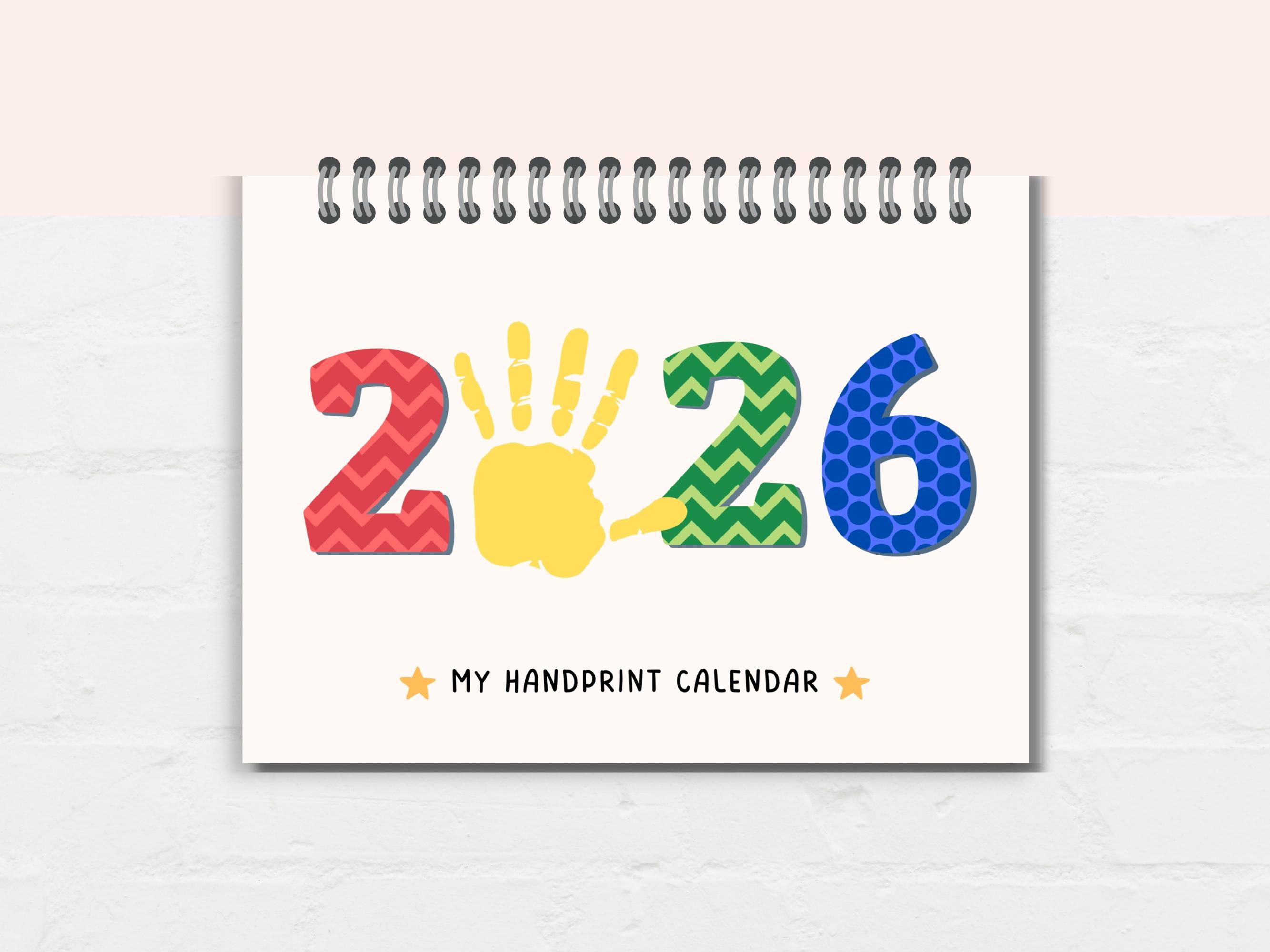 Handprint Calendar 2026, Printable Handprint Calendar, Kids Handprint ...