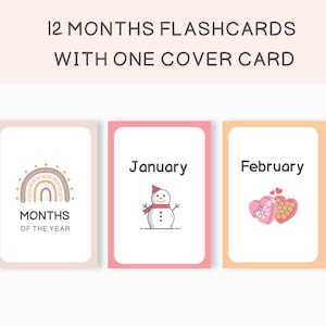 Months of the Year Flashcards, Flashcards Printable, Months Flashcards ...