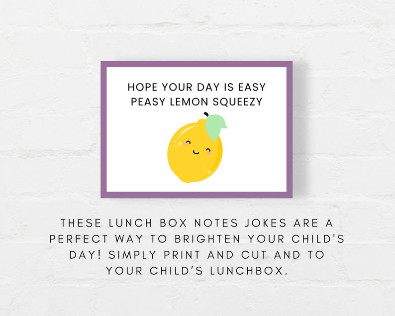 Lunch Box Notes Printable, Lunch Notes for Kids, Cute Lunchbox Notes ...