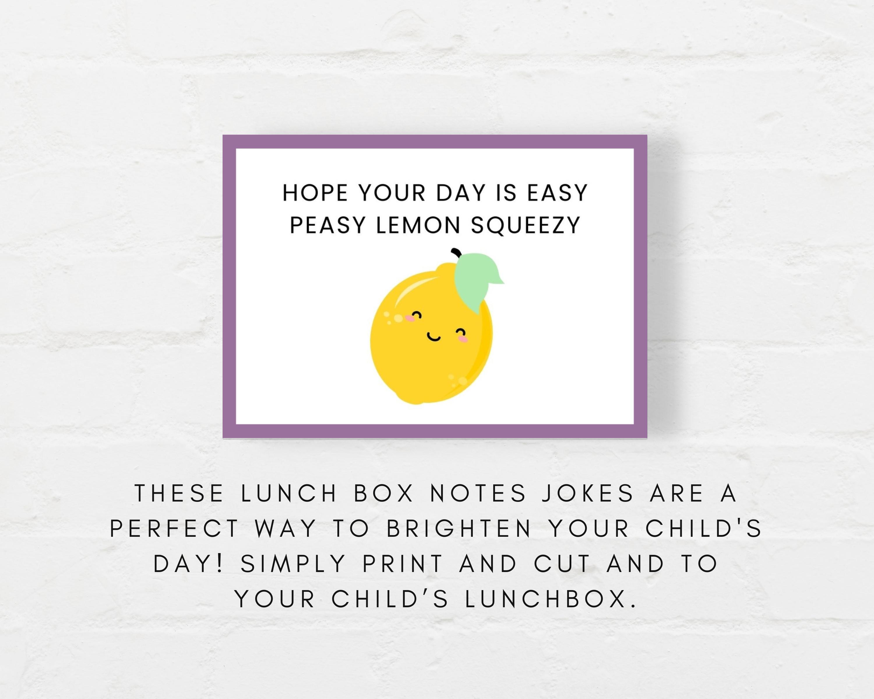 Lunch Box Notes Printable, Lunch Notes for Kids, Cute Lunchbox Notes ...