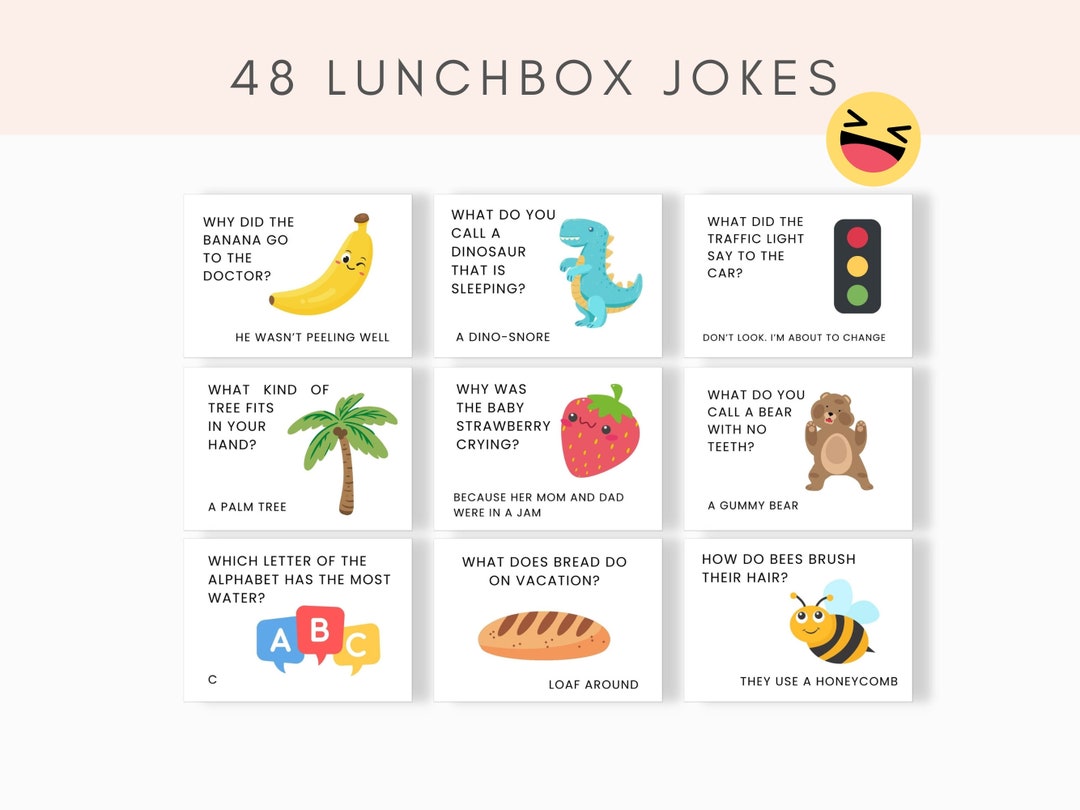 Lunchbox Jokes Printable, Lunch Box Notes, Jokes for Kids, Lunchbox ...