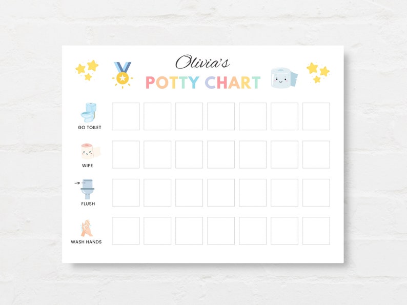 Potty Chart Printable Potty Training Chart Potty Training Potty