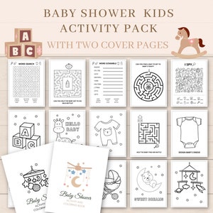 Baby Shower Kids Activity Book, Baby Shower Activity, Baby Shower Games ...