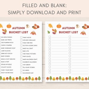 Autumn Bucket List Printable, Autumn Printables, Autumn Activities ...