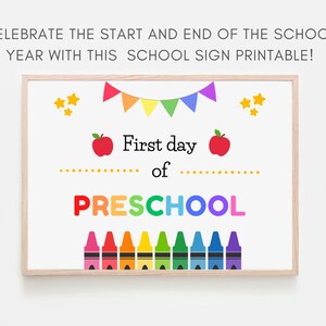 First Day of Preschool, Last Day of Preschool, First and Last Day of ...