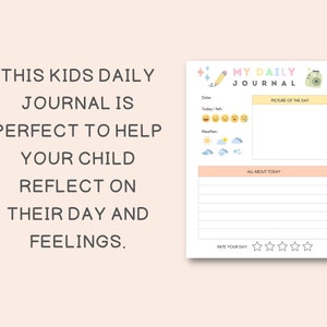 Daily Journal for Kids, Kids Daily Journal, Kids Journal Printable ...
