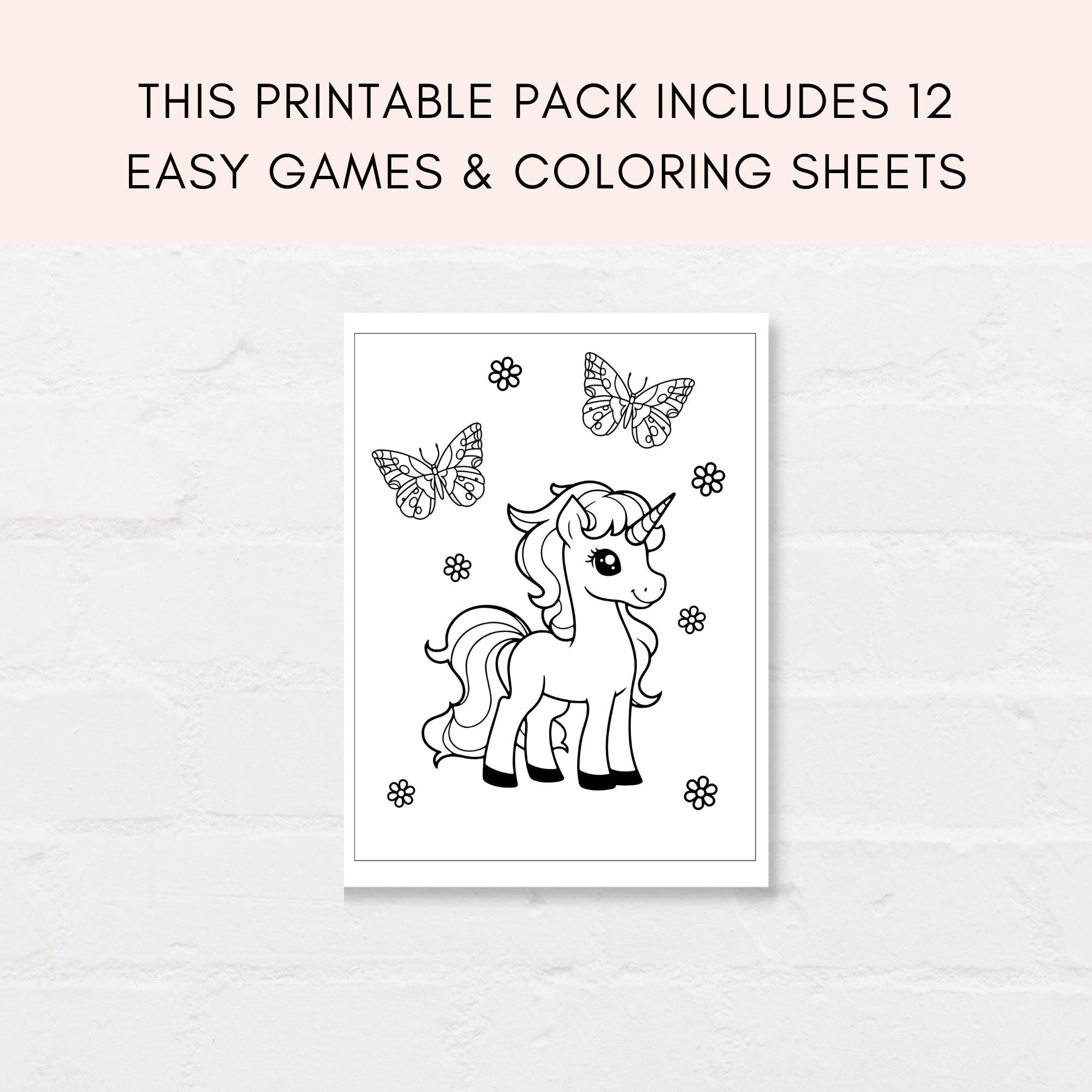 Unicorn Activity Sheets, Unicorn Coloring Pages, Unicorn Birthday, Kids ...