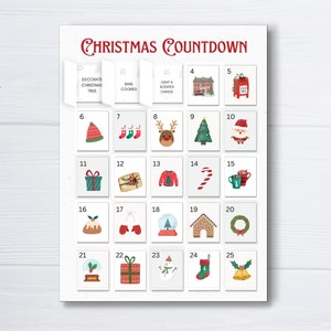 Printable Advent Calendar, Christmas Countdown, Advent Kids Activities ...