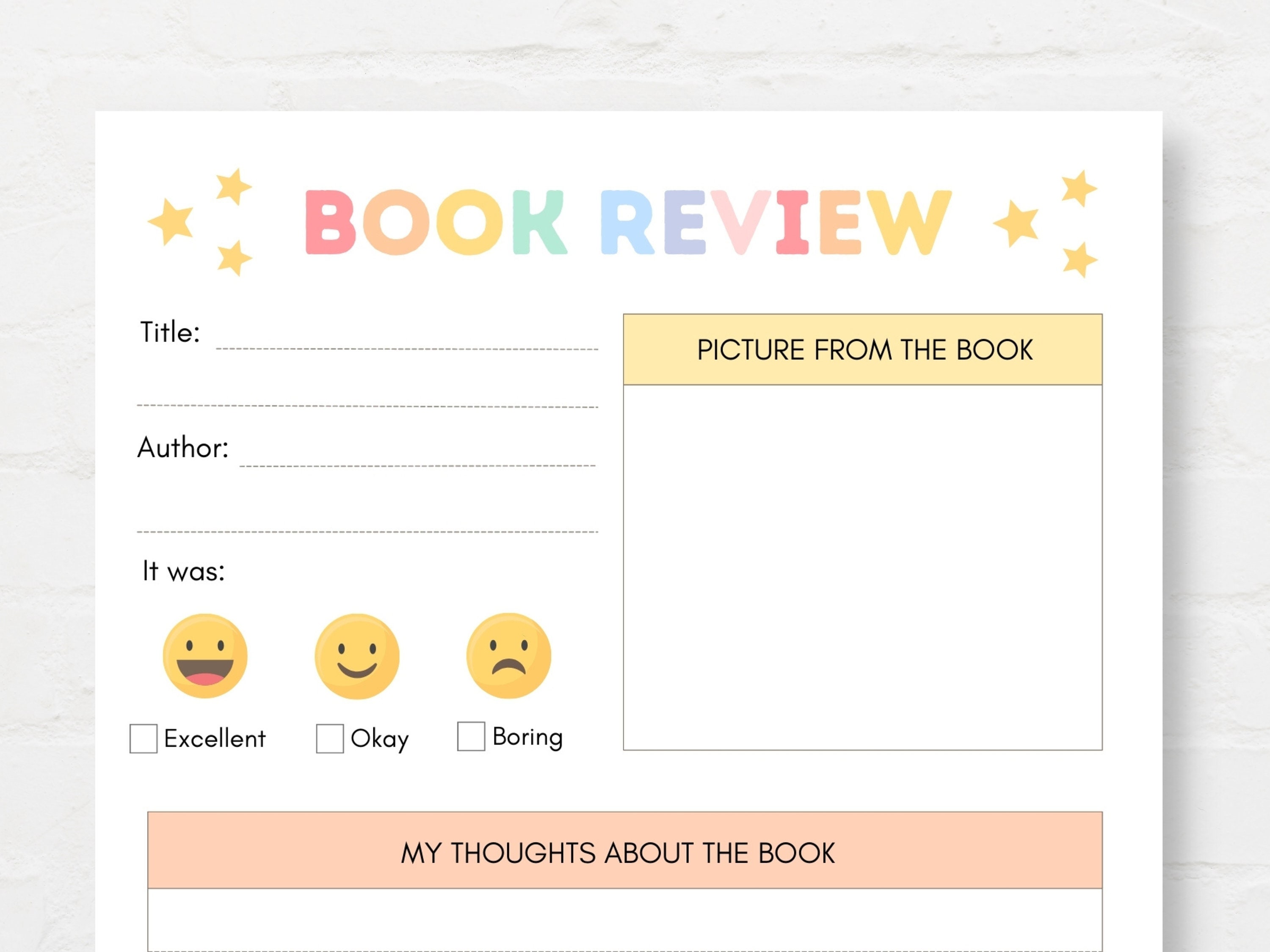 Book Review Template, Book Review Printable, Reading Log, Reading ...