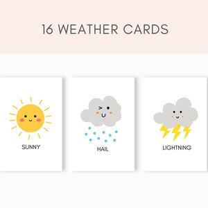 Weather Flashcards, Printable Flashcards, Toddler Flashcards, Kids ...