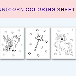 Unicorn Activity Sheets, Unicorn Coloring Pages, Unicorn Birthday, Kids ...