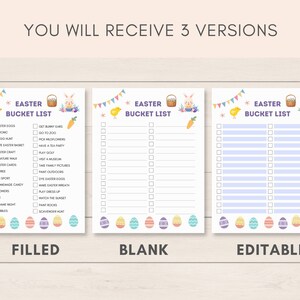 Easter Bucket List Printable, Easter Checklist, Easter Activities, Kids ...