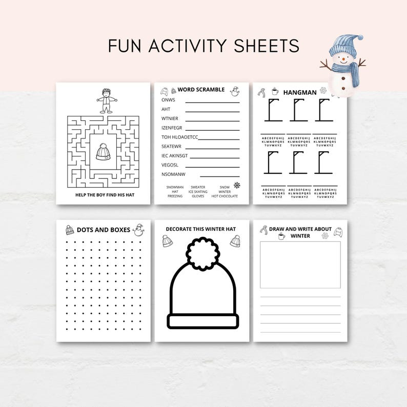 Winter Activity Printable, Winter Games, Winter Printable, Winter ...