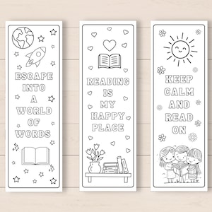 Coloring Bookmarks, Printable Bookmarks, Bookmarks for Kids, DIY ...