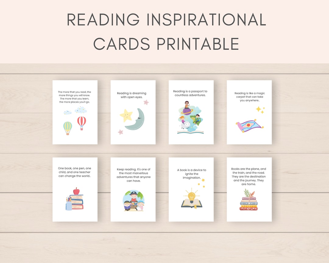 Reading Cards for Kids, Reading Quotes, Inspiring Reading Quotes ...