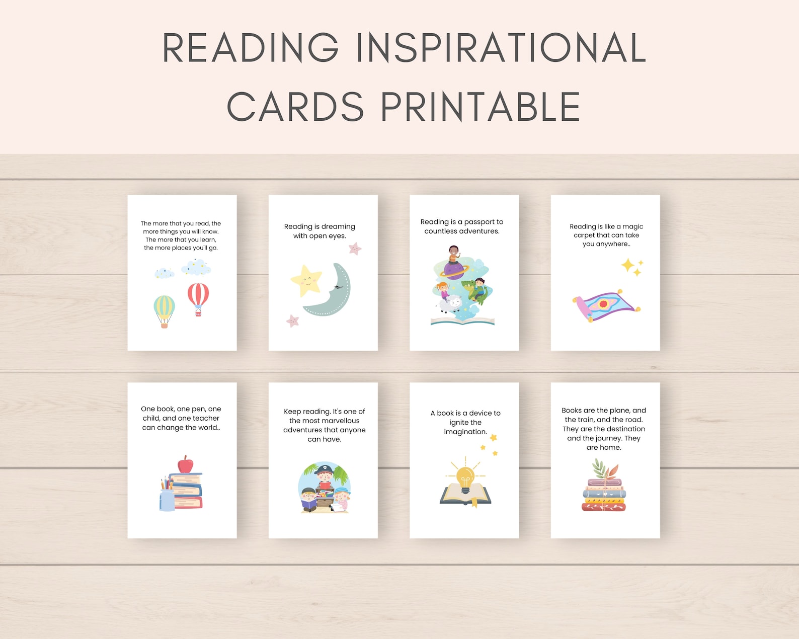 Reading Quotes Cards for Kids, Reading Quotes, Inspiring Reading Quotes ...