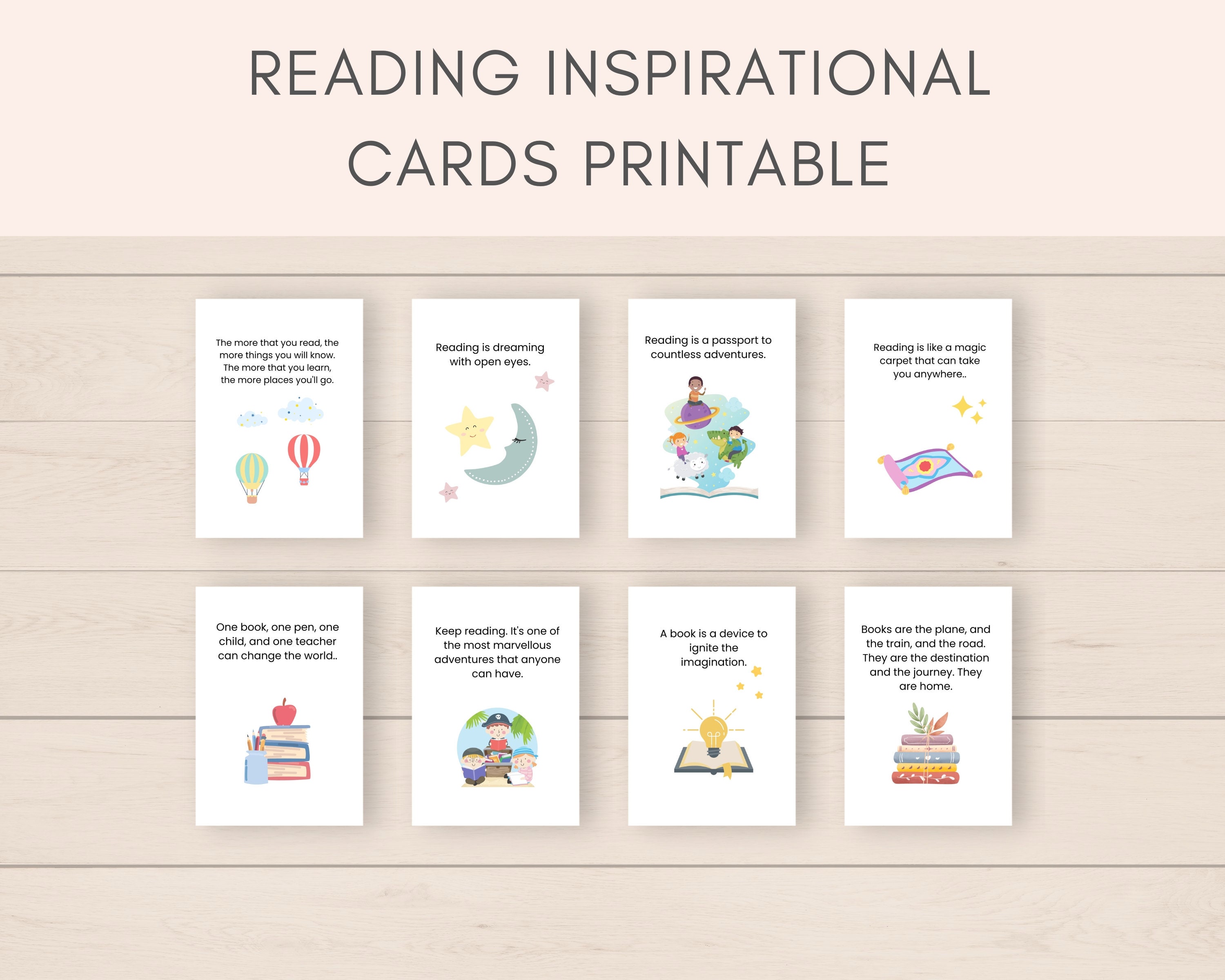 Reading Cards for Kids, Reading Quotes, Inspiring Reading Quotes ...