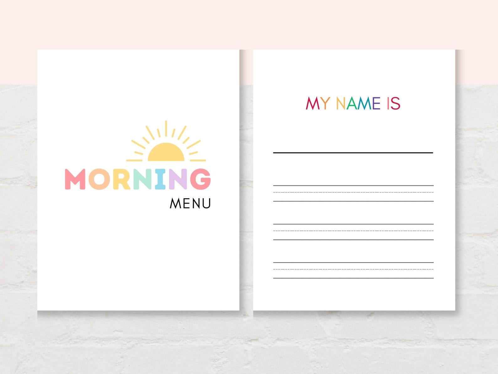 Morning Menu, Morning Menu Homeschool, Morning Menu Preschool, Morning ...