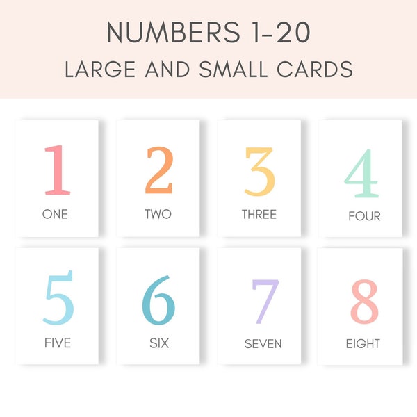 Number Flash Cards - Etsy
