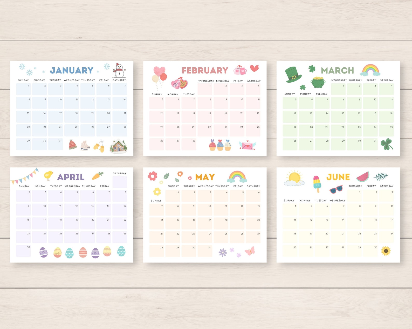Calendar 2023 Printable, Kids Calendar 2023, Editable Calendar ...
