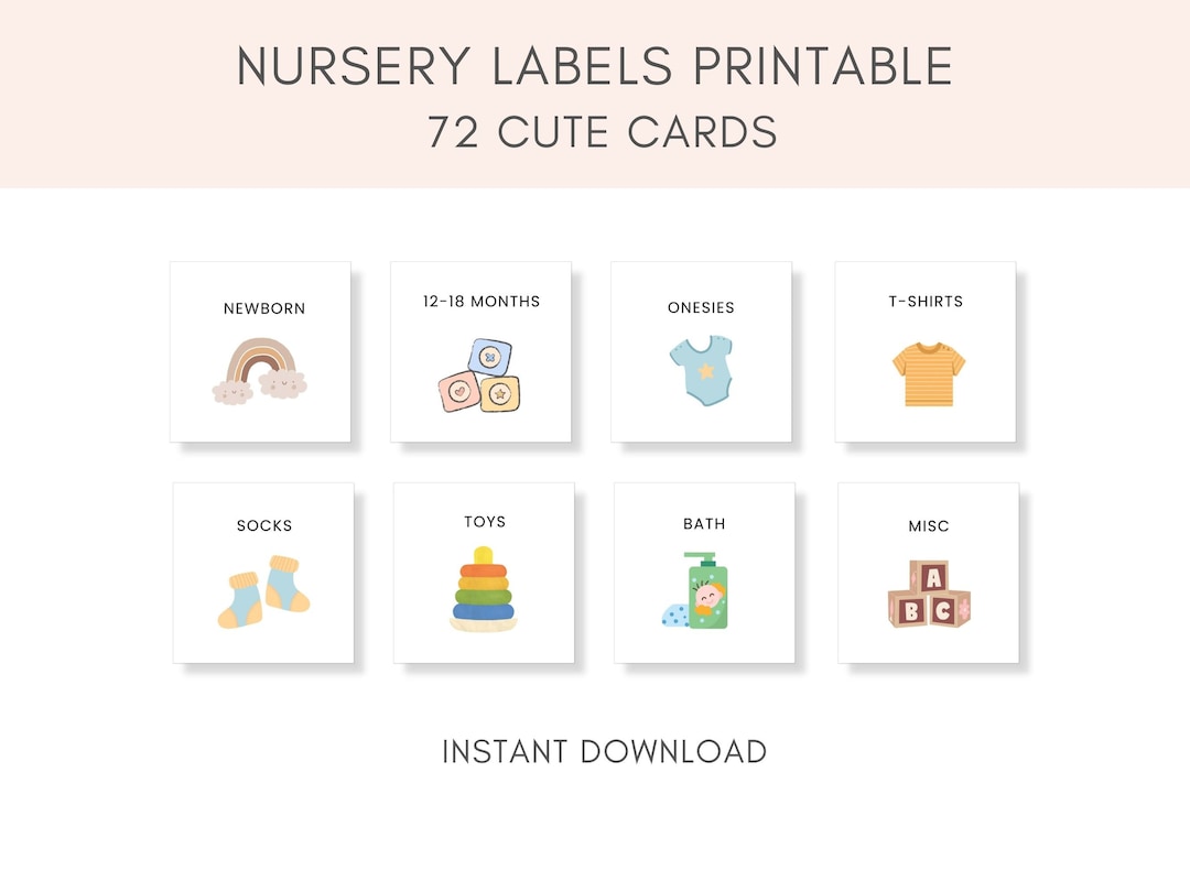 Baby Drawer Labels, Nursery Organization, Printable Labels, Kids ...