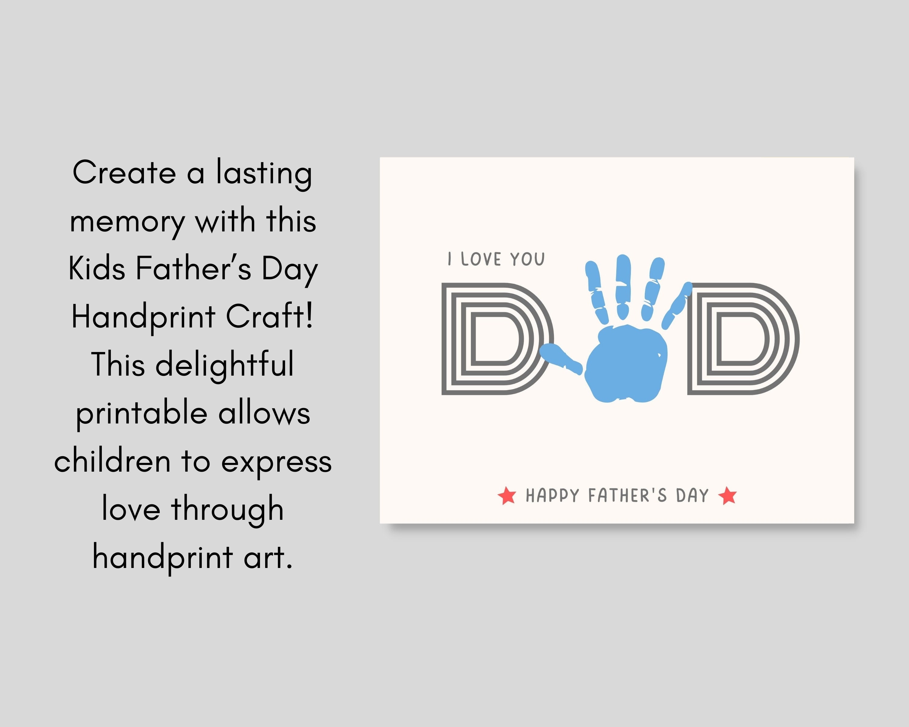 Father’s Day Handprint Craft, Father’s Day Gift, Father’s Day Printable ...