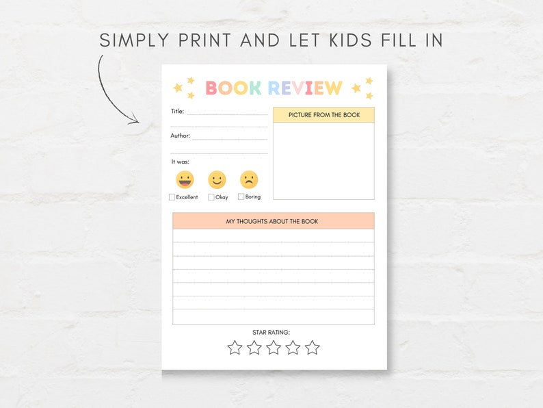 Book Review Template, Book Review Printable, Reading Log, Reading ...