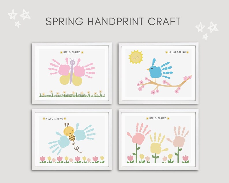 Spring Handprint Spring Handprint Craft Kids Craft Activity - Etsy