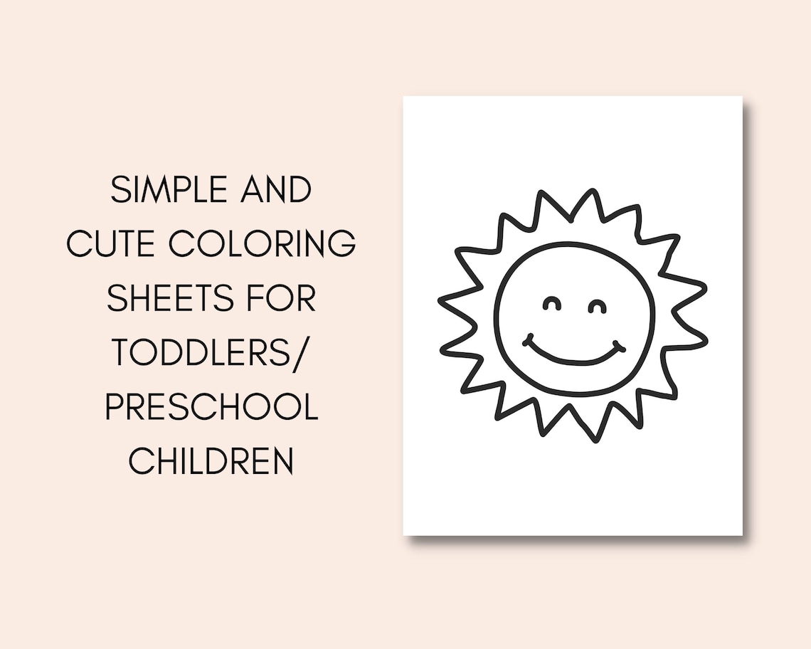 Preschool Coloring Printable Toddler Coloring Toddler - Etsy