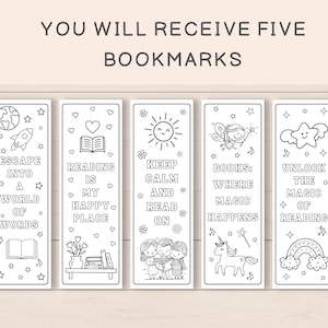 Coloring Bookmarks, Printable Bookmarks, Bookmarks for Kids, DIY ...