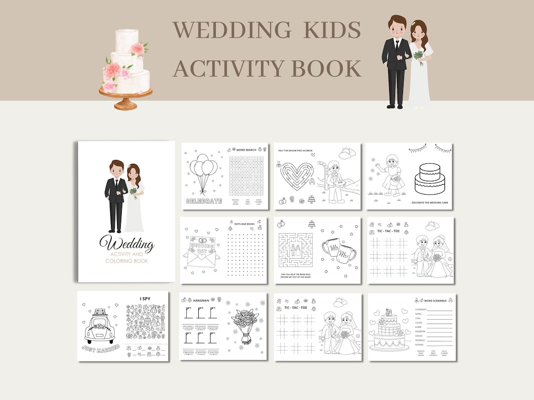 Wedding Activity Book, Wedding Kids Activity, Wedding Activity Pack ...