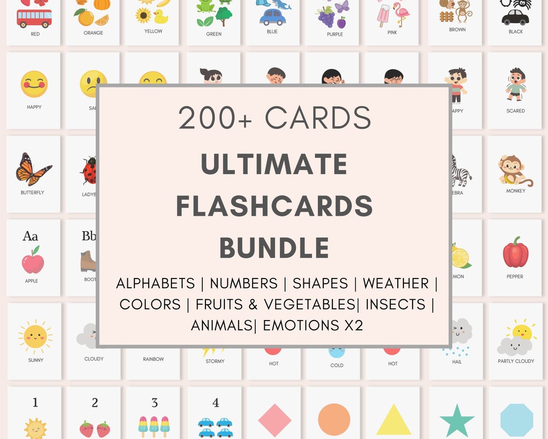 KIDS FLASHCARDS BUNDLE, Flashcards for Kids, Printable Flashcards ...