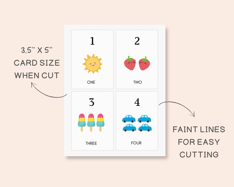 Number Flashcards Counting Cards Printable Number Flash - Etsy
