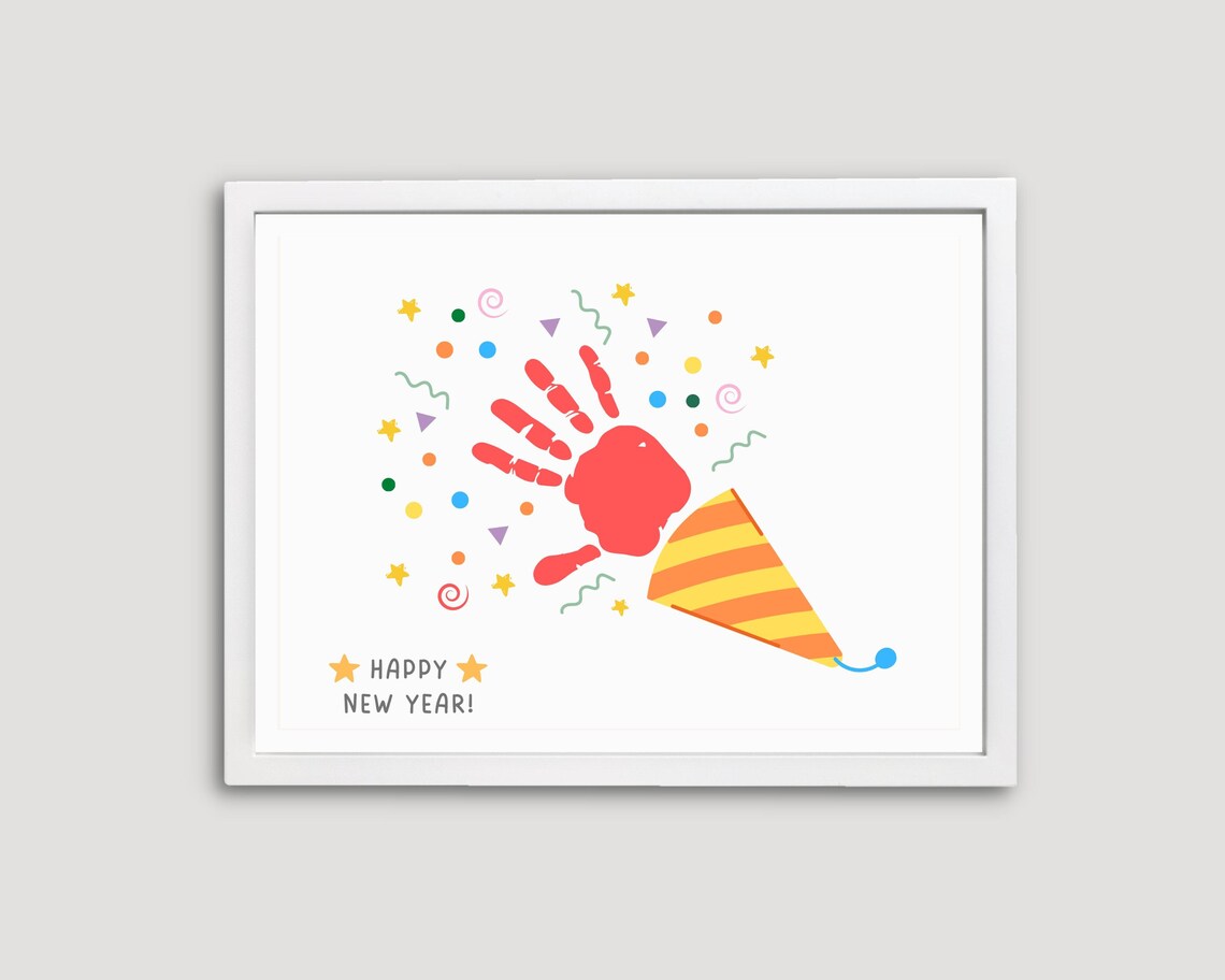 New Years Handprint Printable, 2026 Handprint Craft, Happy New Year ...