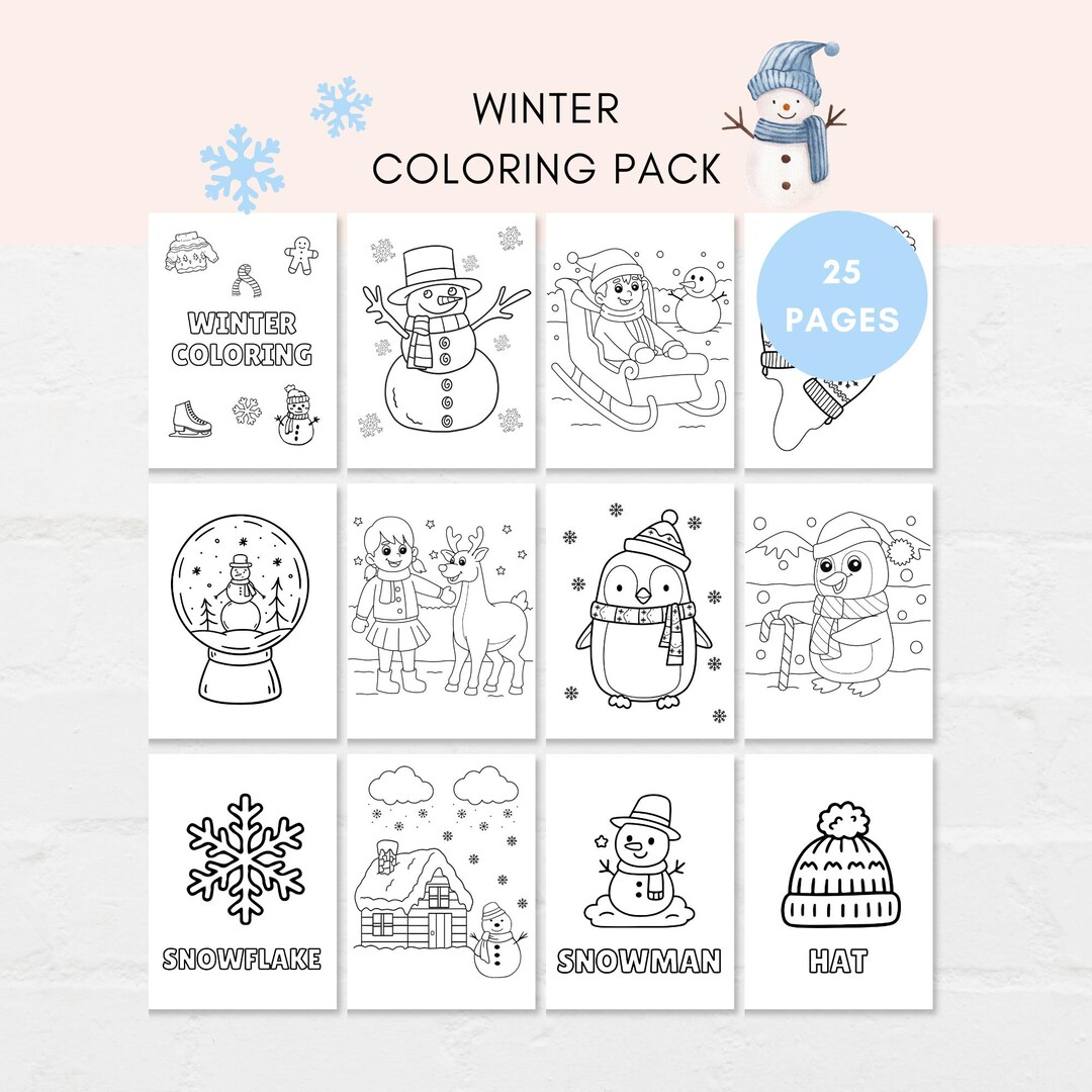 Winter Coloring Pages, Winter Coloring Book, Winter Coloring Sheets ...