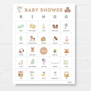 Baby Shower Bingo, Baby Shower Games, Baby Shower Activity, Baby Shower ...