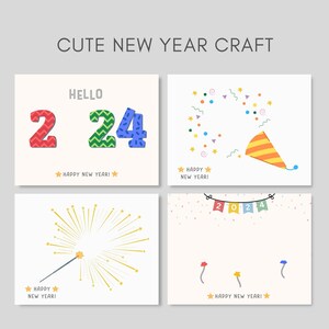 New Years Handprint Printable, 2024 Handprint Craft, Happy New Year ...