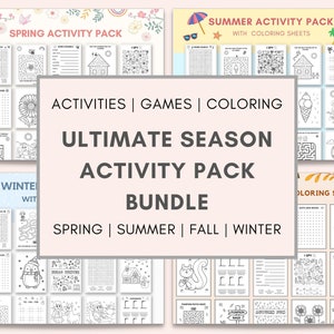 KIDS ACTIVITY PACK, Seasons Activity Pack, Kids Activity Printable ...