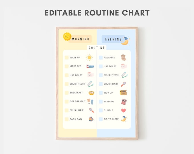 Boys, Morning Checklist, Ready for School, Editable Routine Chart ...