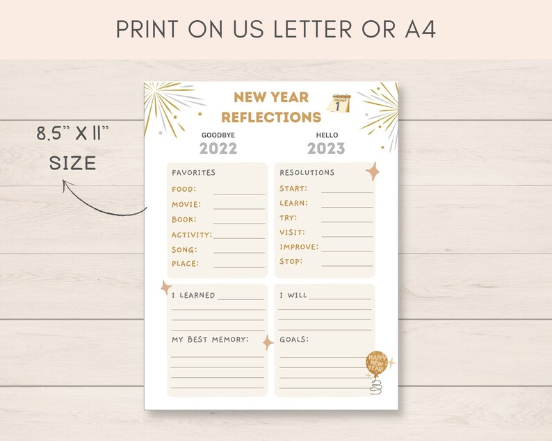 Kids Year in Review Printable New Years Activity 2023 New - Etsy