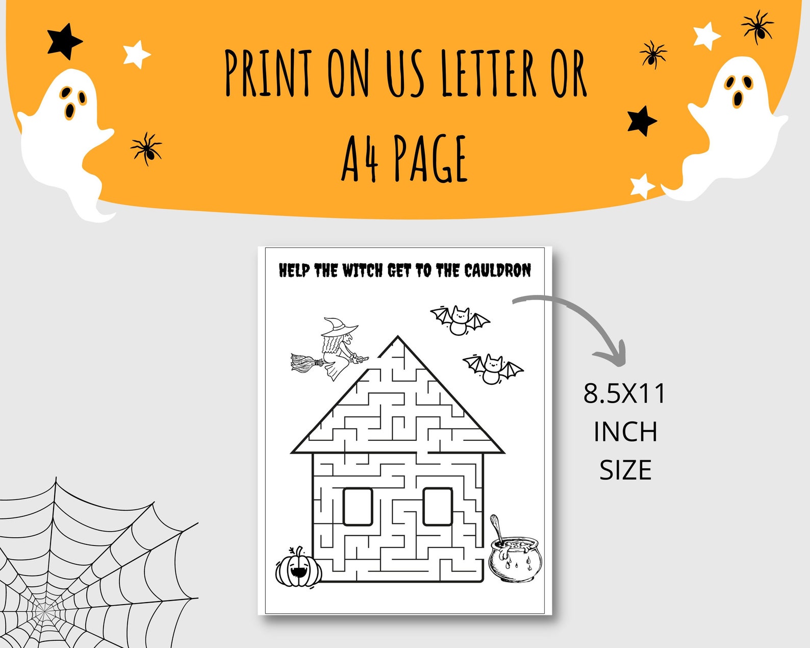 Halloween Activity Printable Halloween Coloring Halloween - Etsy