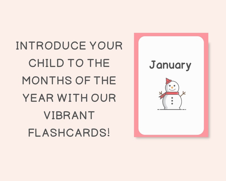 Months of the Year Flashcards Flashcards Printable Months - Etsy UK