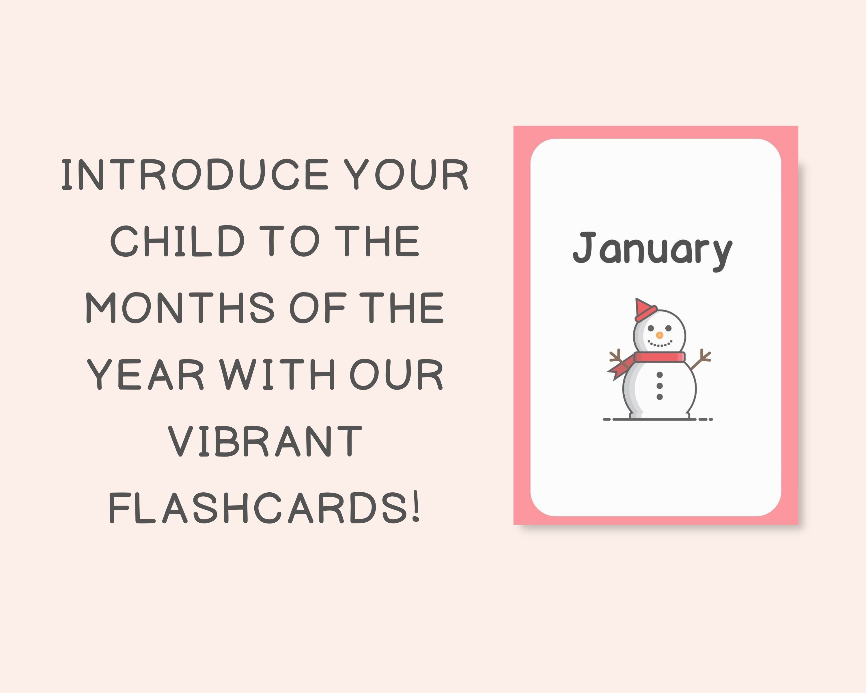 Months of the Year Flashcards Flashcards Printable Months - Etsy UK