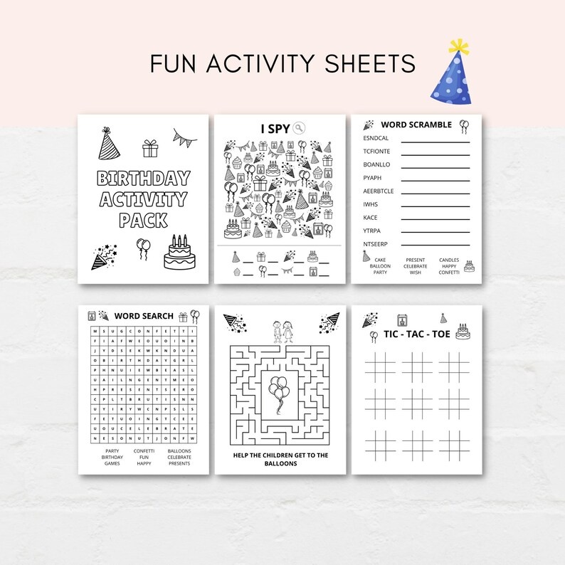 Birthday Activity Printable, Birthday Coloring, Birthday Activities ...